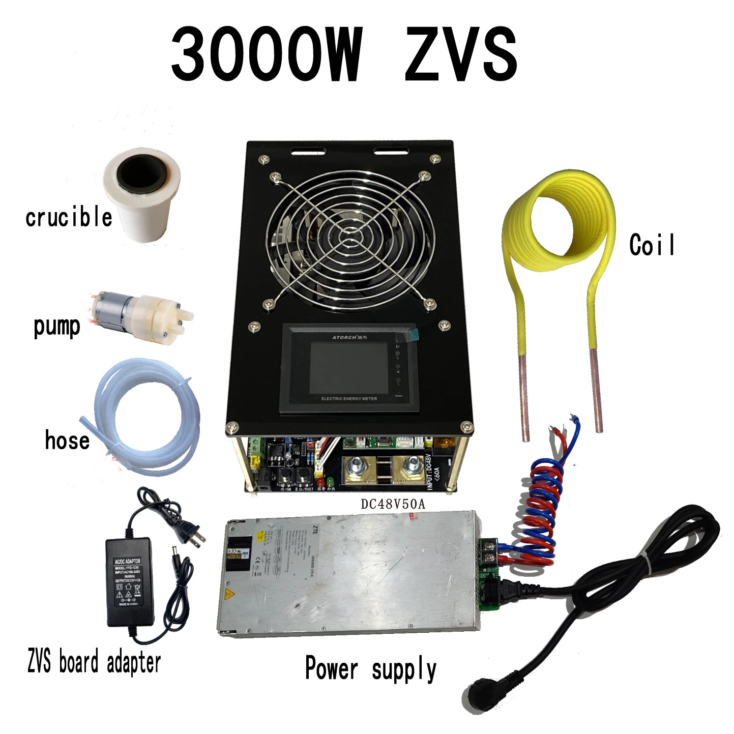 3000w 60a Zvs Induction Heating Machine Comes With Power Meter Overload Protection And Water ...