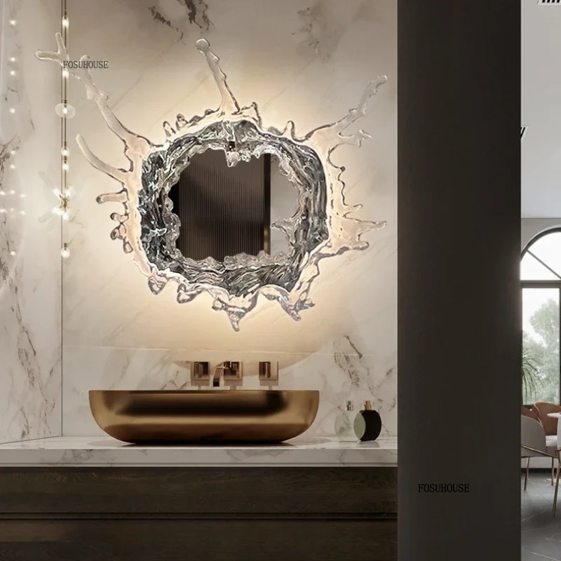 Creative Water Splash Bath Mirrors Modern Living Room Background Wall ...