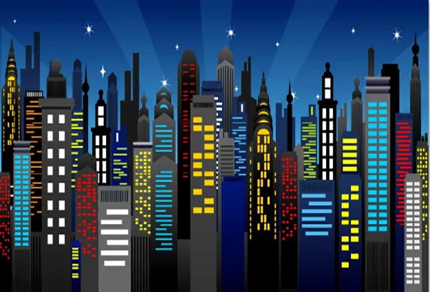Cartoon City Background Dark