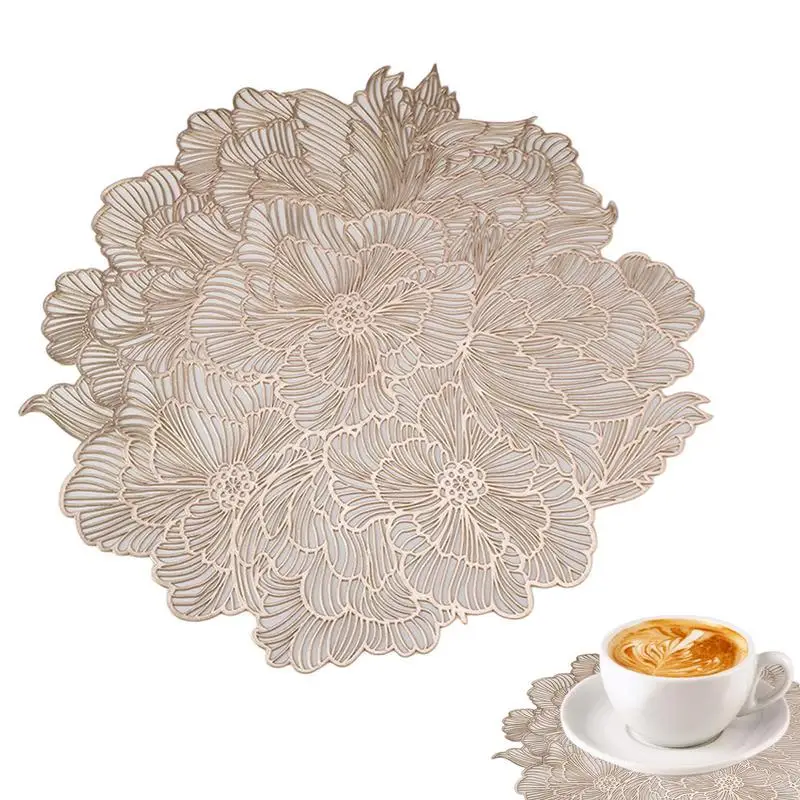 Round-Placemats-Flower-Shaped-Waterproof-Oil-Proof-Dining-Mat-Insulated ...