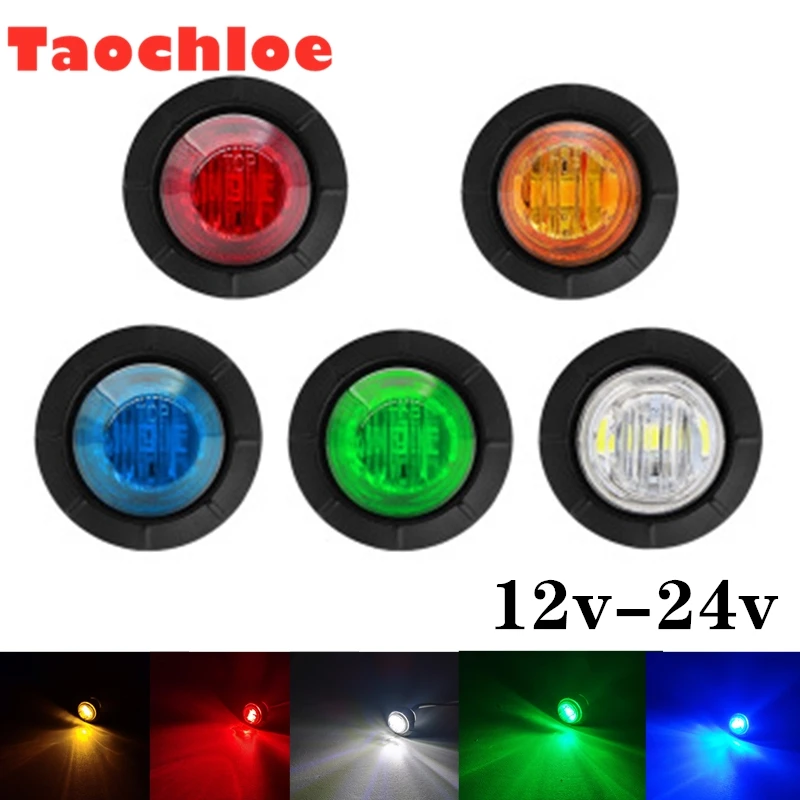 10x Amber Red 12v 24v 3/4" Sealed Led Truck Trailer Bus Lorry Side ...