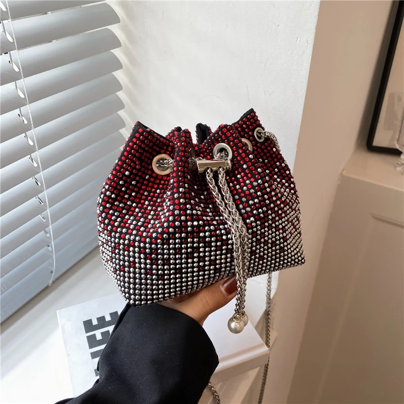 Women-Fashion-Drawstring-Bucket-Shoulder-Bags-Luxury-Rhinestone-Evening ...