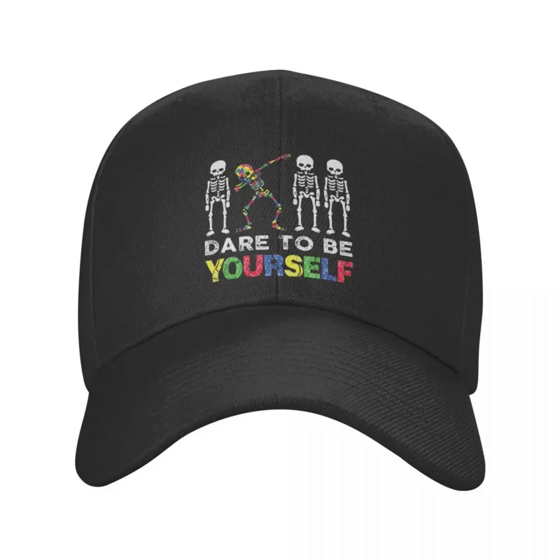 Custom-Dare-To-Be-Yourself-Skeleton-Dabbing-Autism-Awareness-Baseball ...