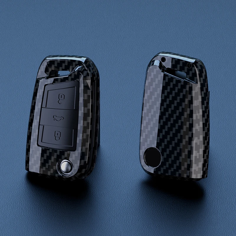 ABS-Carbon-Fiber-Car-Key-Case-Cover-Fob-For-VW-Volkswagen-Golf-7-MK7 ...