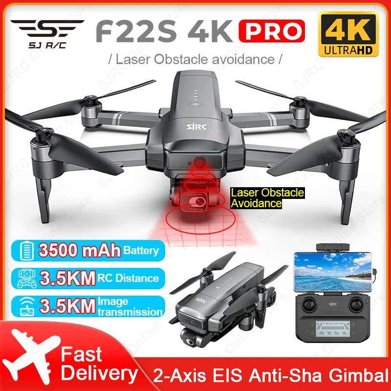 SJRC F22S 4K Pro Drone 4K Profesional GPS With HD Camera Obstacle Avoidance Drones 2 Axis ...