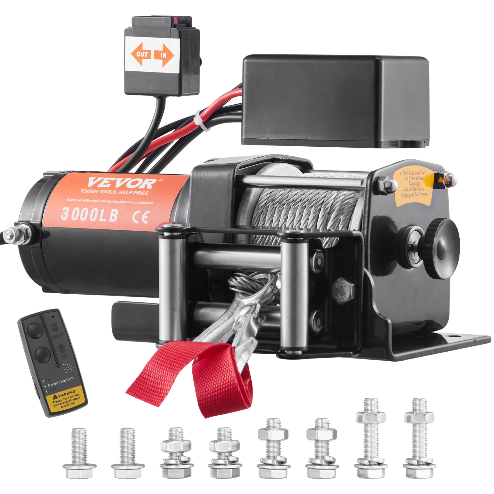 VEVOR-Cabrestante-el-ctrico-12V-3000-libras-1361kg-Cabrestante-de-Cable ...
