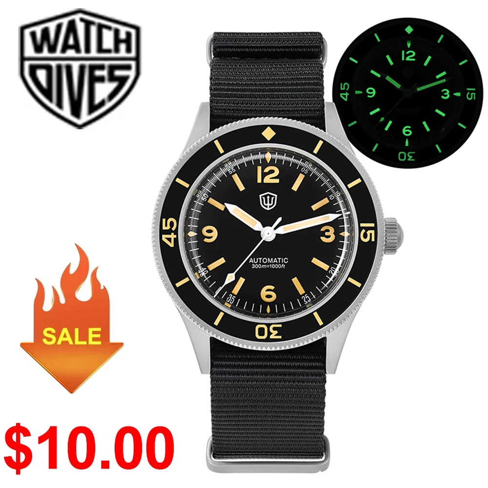 Watchdives-40mm-Men-Watch-Vintage-50-Fathoms-NH35-Automatic-Movement ...