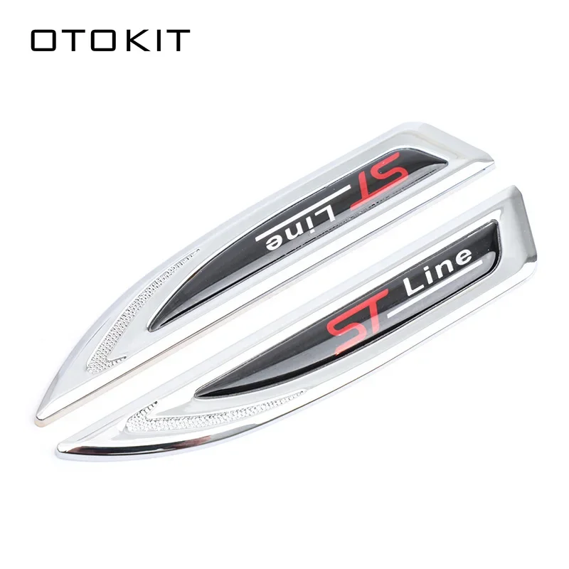 1 Pair Metal ST Line Logo Fender Side Sticker Emblem For Ford Focus 2 ...