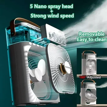 New portable humidifier, fan, air conditioner, USB electric fan, LED ...