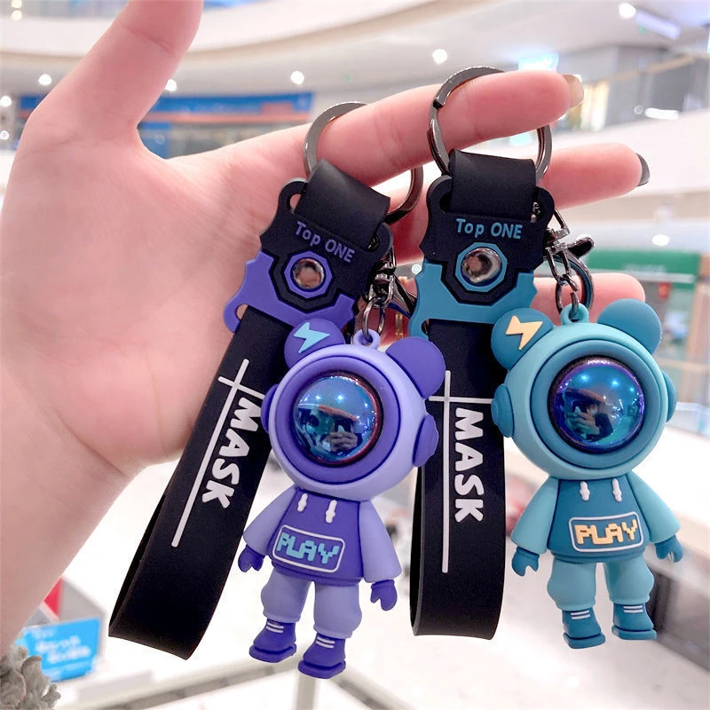 Cartoon Lightning Bear Keychain Cute Astronaut Bear Doll Keyring Bag ...