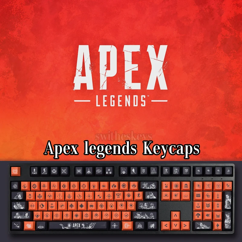 108ปุ่ม Apex Legends Keycaps โปรไฟล์เชอร์รี่เกมอะนิเมะ Keycaps PBT Dye ...