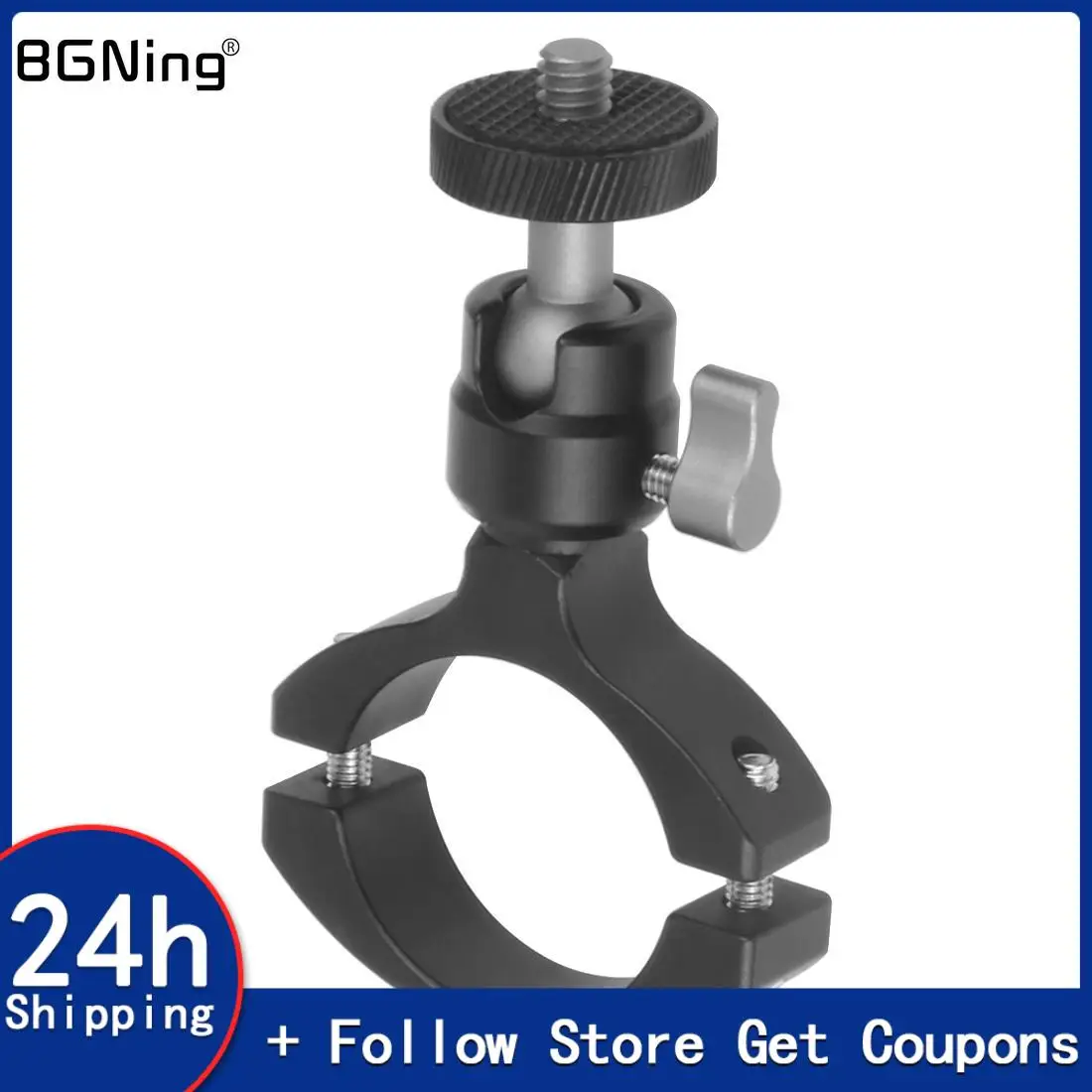 360-Ball-Head-Bicycle-Handlebar-Clamp-Mount-Bracket-Full-Metal-for ...