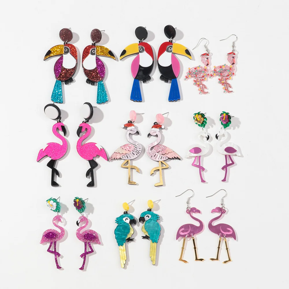 Fashion-Multi-Style-Acrylic-Bird-Parrot-Drop-Earrings-for-Women-Lovely ...