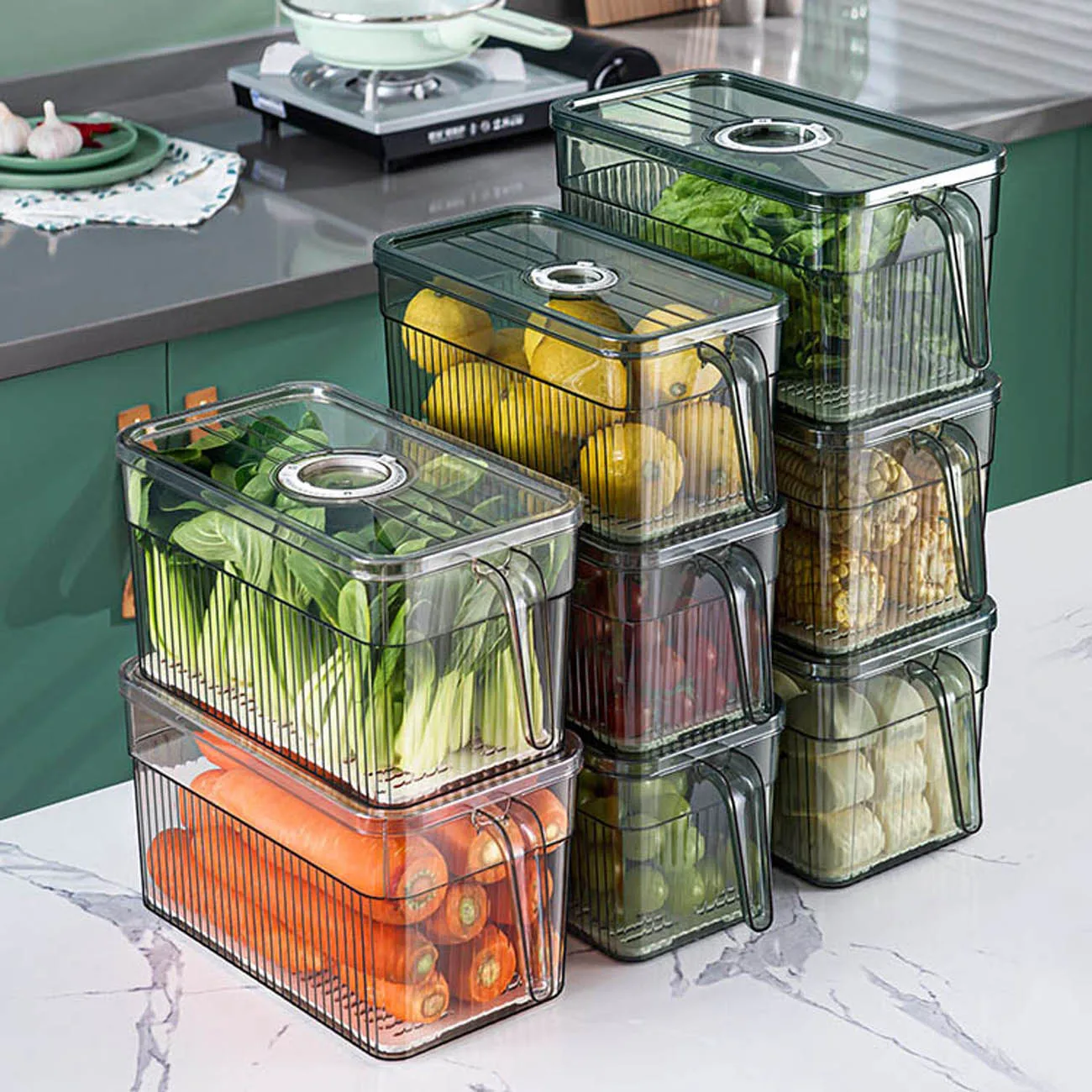 Refrigerator-Storage-Box-Light-Luxury-Household-Food-Storage-Box ...