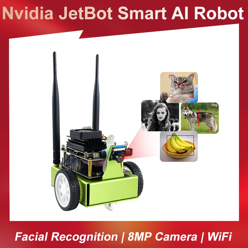 Nvidia JetBot AI Kit 8MP FOV Camera WiFi Facial Recognition Object ...