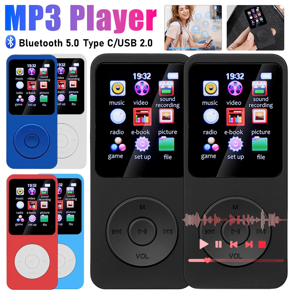 MP3 Player Portable Music Player Bluetooth-Compatible 5.0 MP3 Player ...
