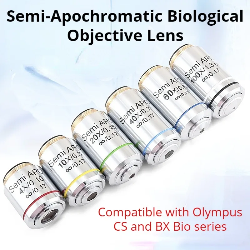 4X-10X-20X-40X-60X-100X-Flat-Field-Semi-achromatic-Infinite-Objective ...
