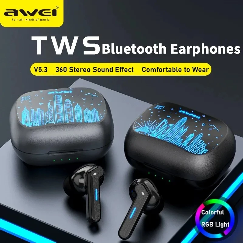 Awei-T53-TWS-Bluetooth-Earbuds-Gaming-Wireless-Headphones-Call-Noise ...