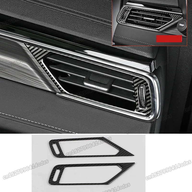 Carbon Fiber Car Dashboard Ac Air Conditioner Vent Frame Trims Chrome ...