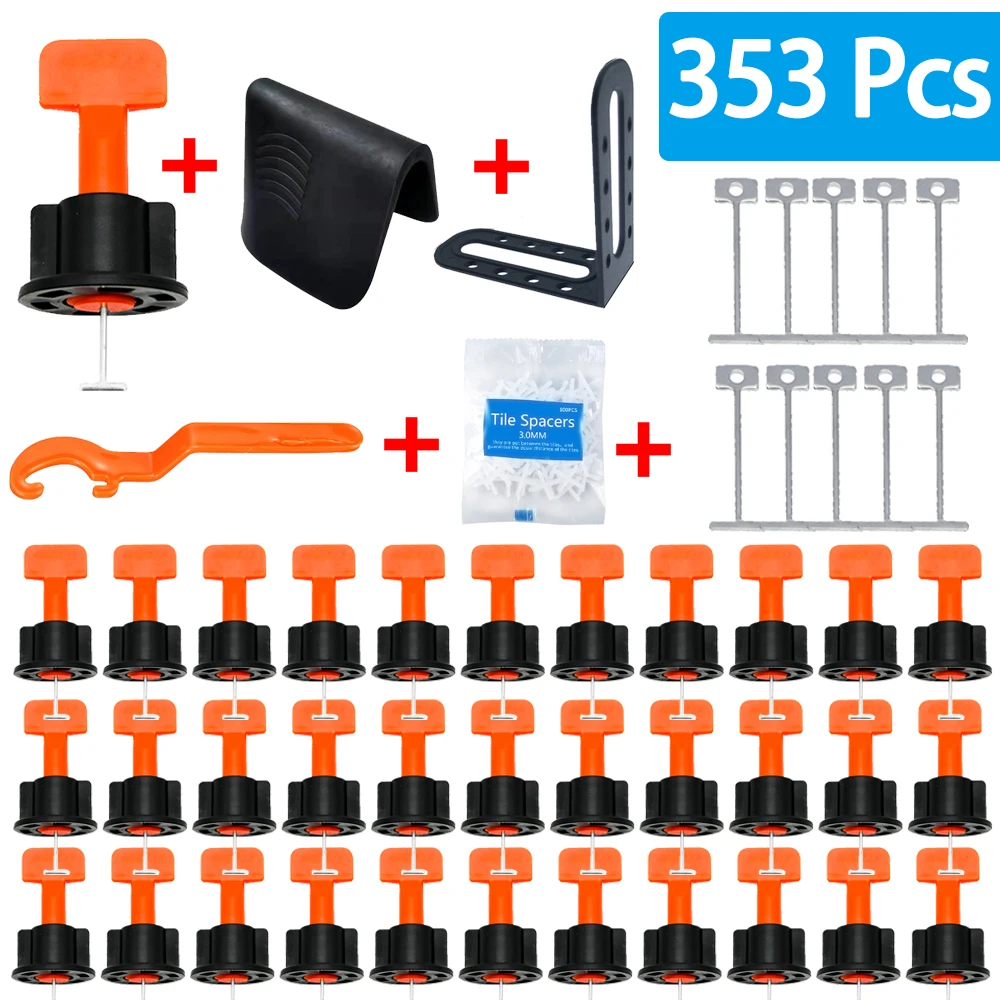 51-353Pcs Tile Leveling System Clips Spacers Plier Ceramic Leveler ...
