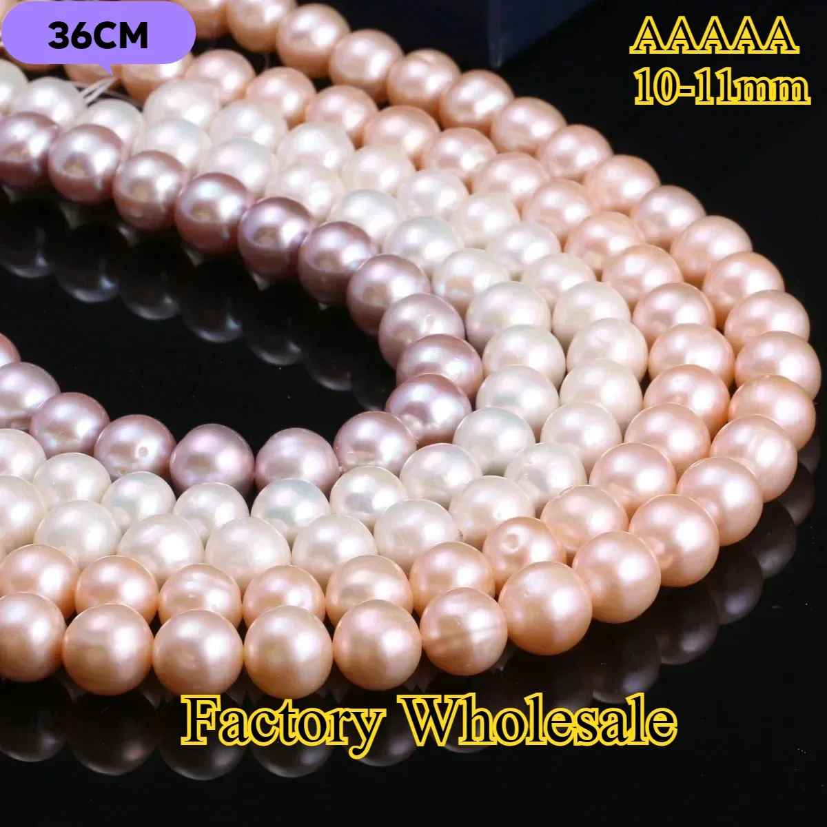 AAAAA 10-11mm Nearround High Quality Natural Freshwater Pearl Loose ...