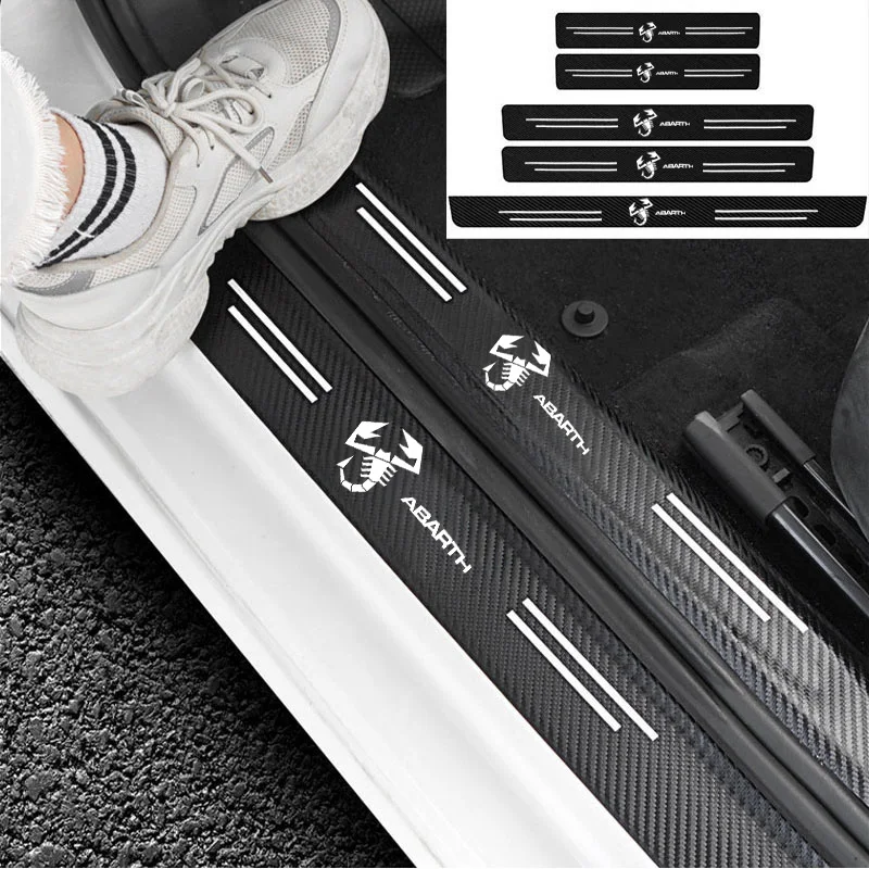 Car Sill pedal Rear Bumper Protection Stickers For abarth 695 595 500 ...