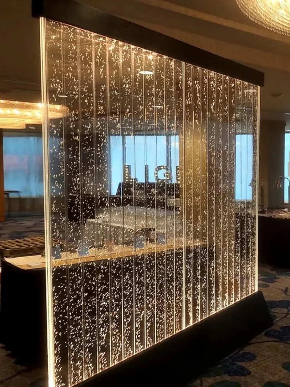 Water-curtain-wall-screen-Large-acrylic-bubble-wall-Water-landscaping ...
