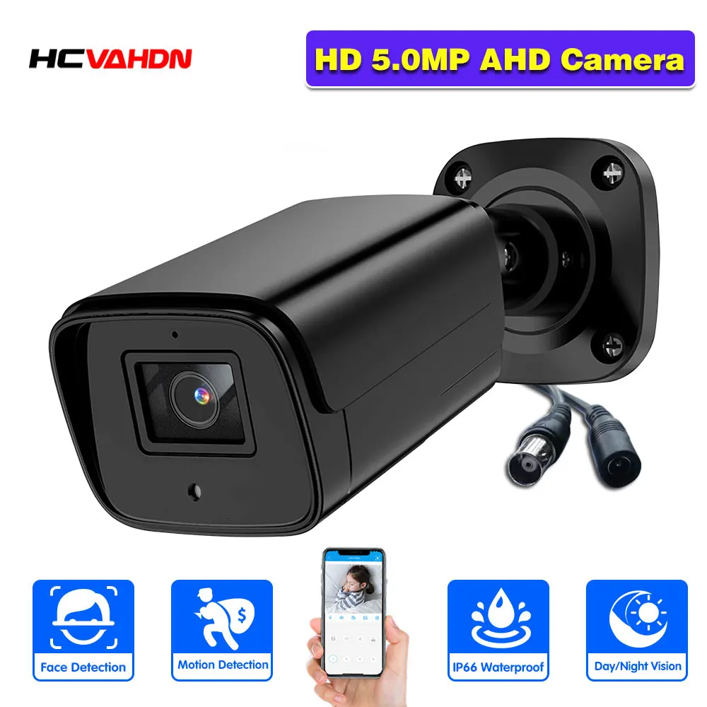 5MP AHD Security Camera BNC Outdoor Street Waterproof Black CCTV Analog ...
