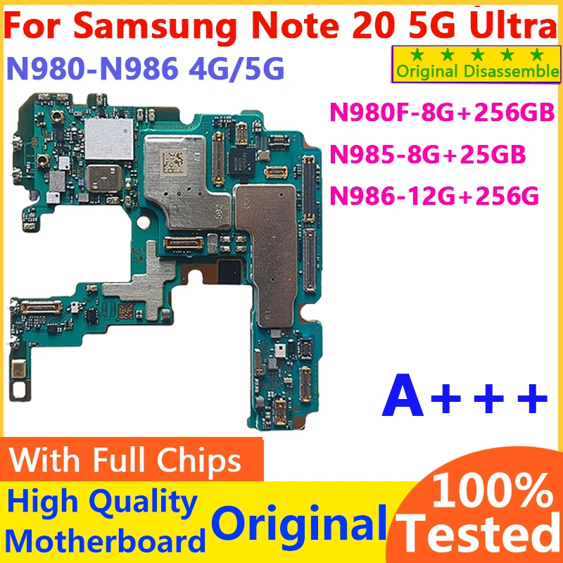Original Unlocked N980F for Samsung Galaxy Note 20 Ultra 5G Motherboard ...