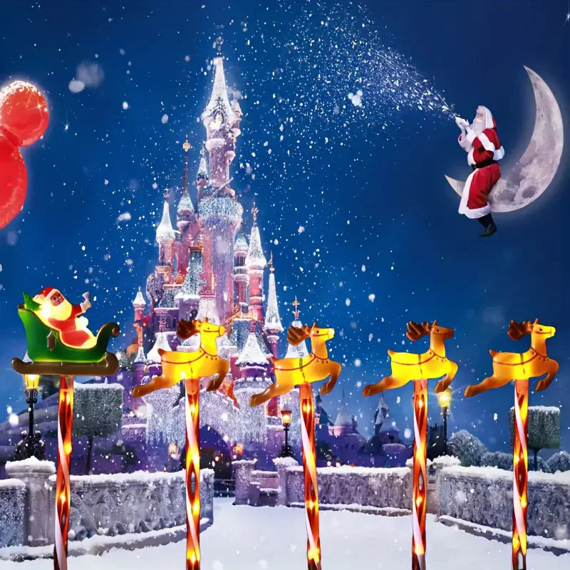 Solar-Powered-Christmas-Santa-Sleigh-and-Reindeer-Lawn-Stake-Decoration ...