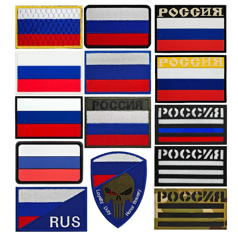 Russian-Flag-Magic-Sticker-PVC-Rubber-Silicone-Label-Embroidery-Cloth ...
