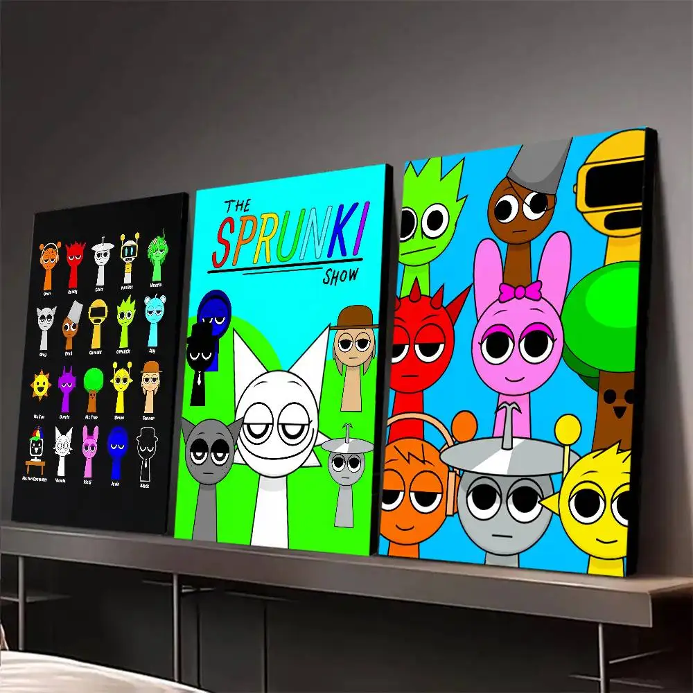 Cartoon S-Sprunki Pattern Poster Prints Wall Painting Bedroom Liveroom ...