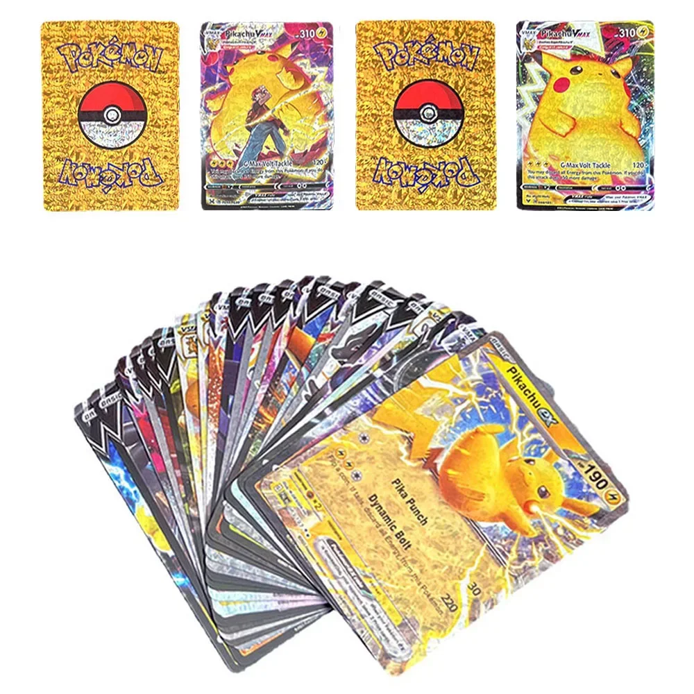 27-110Pcs Cards German French English Spanish Vmax GX Pikachu Diamond ...