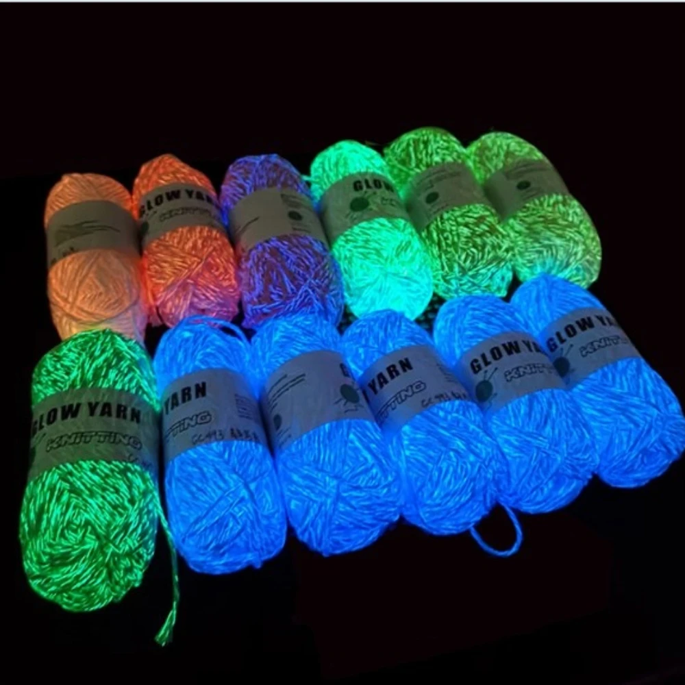 Functional-Luminous-Yarn-Knitting-Wool-Yarn-Glow-In-The-Dark-Luminous ...