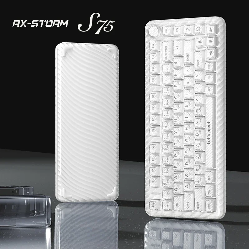 RX-S75-Ice-Crystal-Mechanical-Keyboard-Wireless-Tri-Mode-Gasket-Hot ...