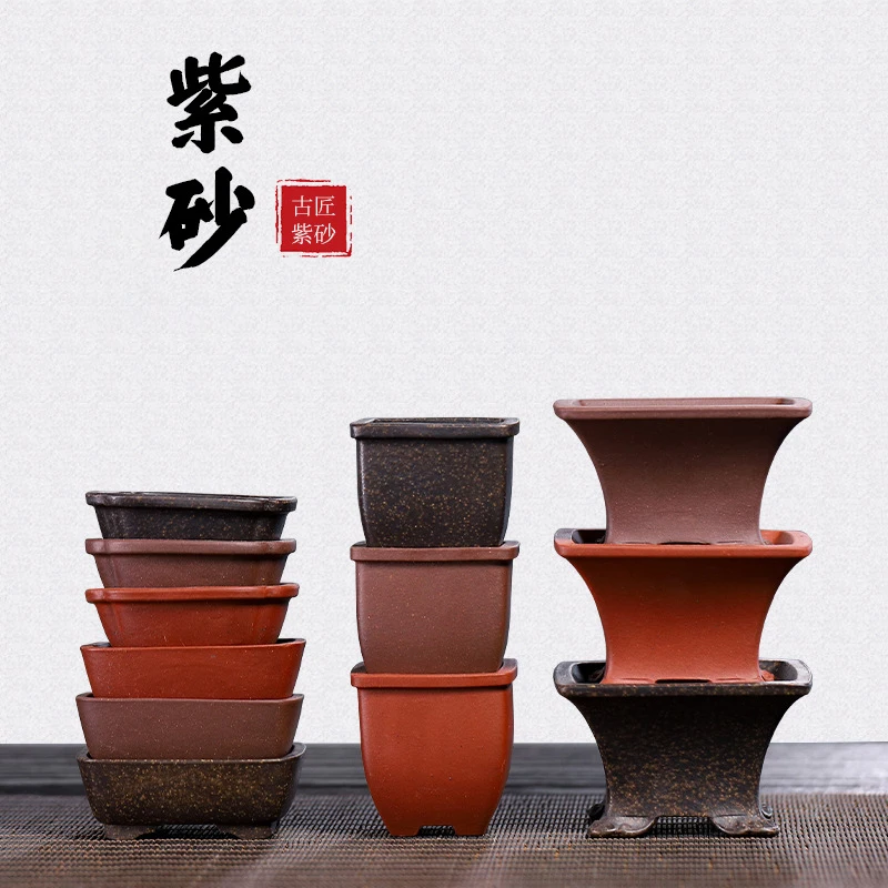 China Yixing Purple Sand Ceramic Flower Pots Indoor Decoration Retro ...
