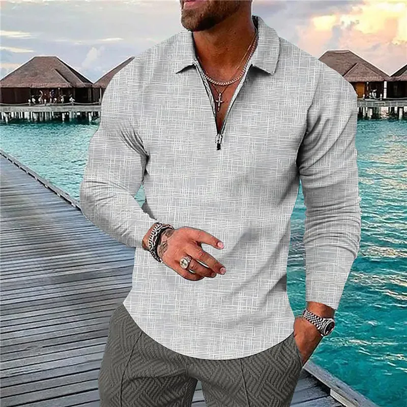 Spring-And-Autumn-long-sleeve-POLO-shirt-solid-color-British-men-s-T ...