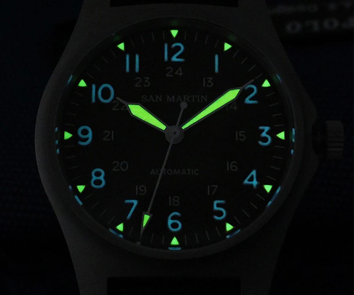 San Martin NH35 Retro Military Pilot Watch 38mm - SN0137G