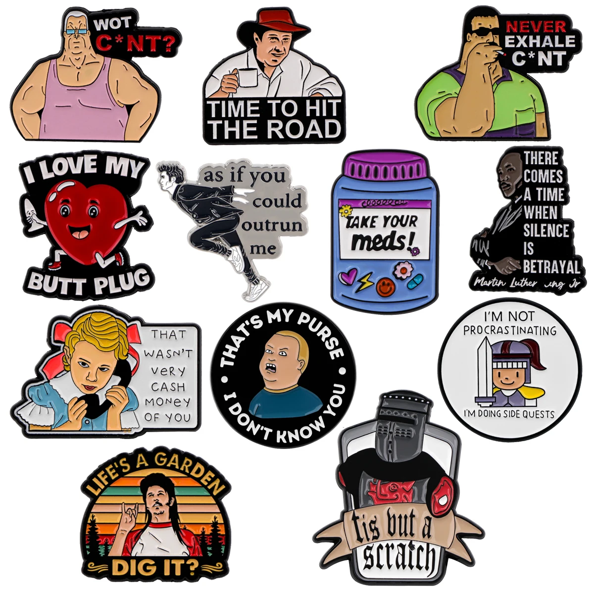 Motivational Phrase Enamel Pins Metal Quotation Brooch Backpack Hat Bag ...