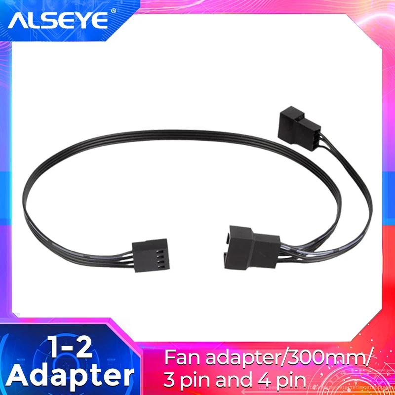 ALSEYE-PC-Fan-Adapter-2-piece-lot-3pin-4pin-PWM-300mm-Fan-Extension ...