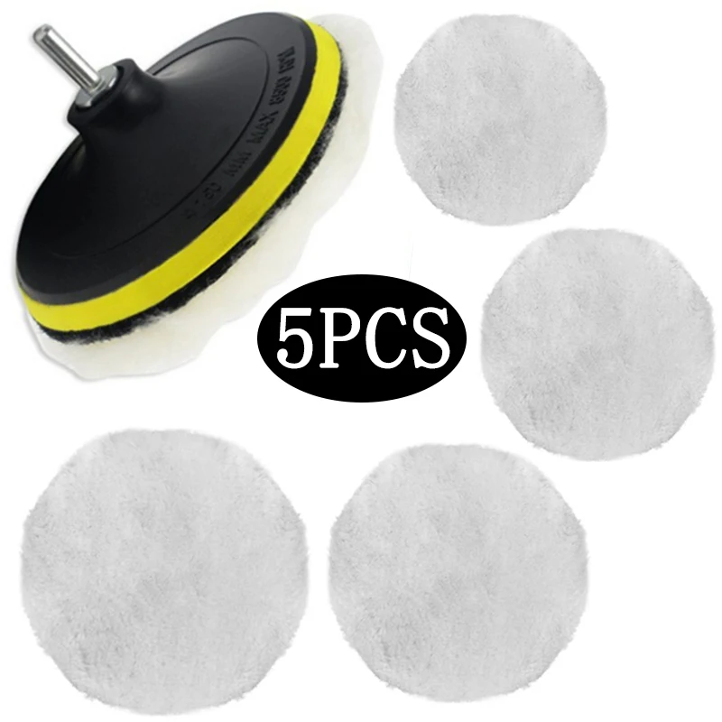 5Pcs-Wool-Polishing-Disc-Car-Beauty-Waxing-Self-Adhesive-Disc-Imitated ...