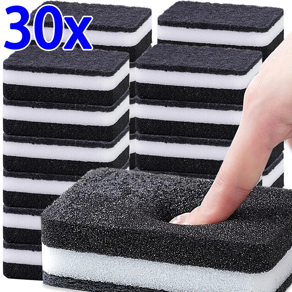 Thickened-Double-sided-Dishwashing-Sponge-Black-Sandwiched-White-Stain ...