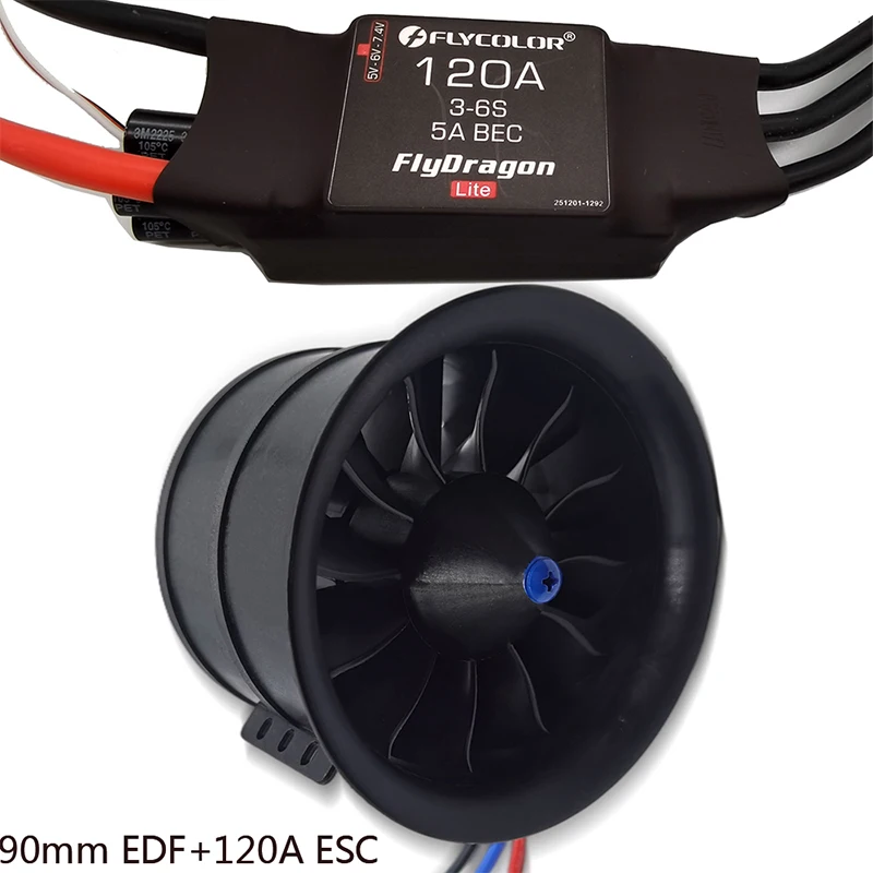 90mm-EDF-12-Blades-Ducted-Fan-with-1450KV-RC-Brushless-Motor-with-120A ...