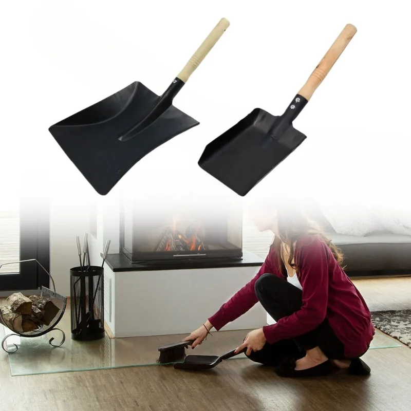 1pc Chimney Shovel Fireplace Tools Steel Dustpan Ash Shovel Fireplace ...