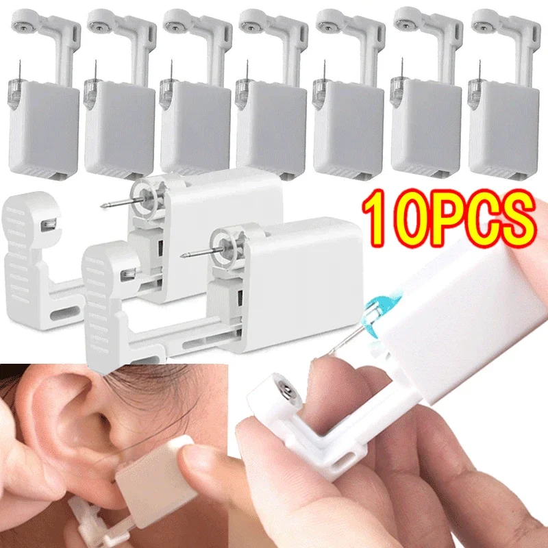 1-10pcs-White-Ear-Piercing-Gun-Kit-Asepsis-Disposable-Healthy-Safety ...