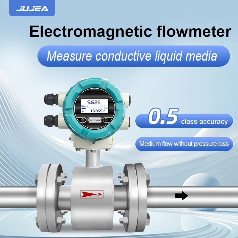 High Quality Digital Electromagnetic Flow Meter PTFE Material Water ...