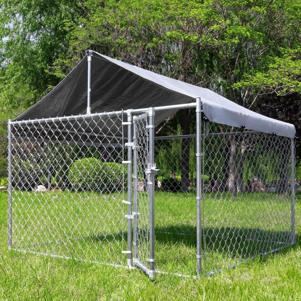 Outdoor-Dog-Kennel-with-Roof-Large-Dog-Run-Enclosure-Outside-Heavy-Duty ...