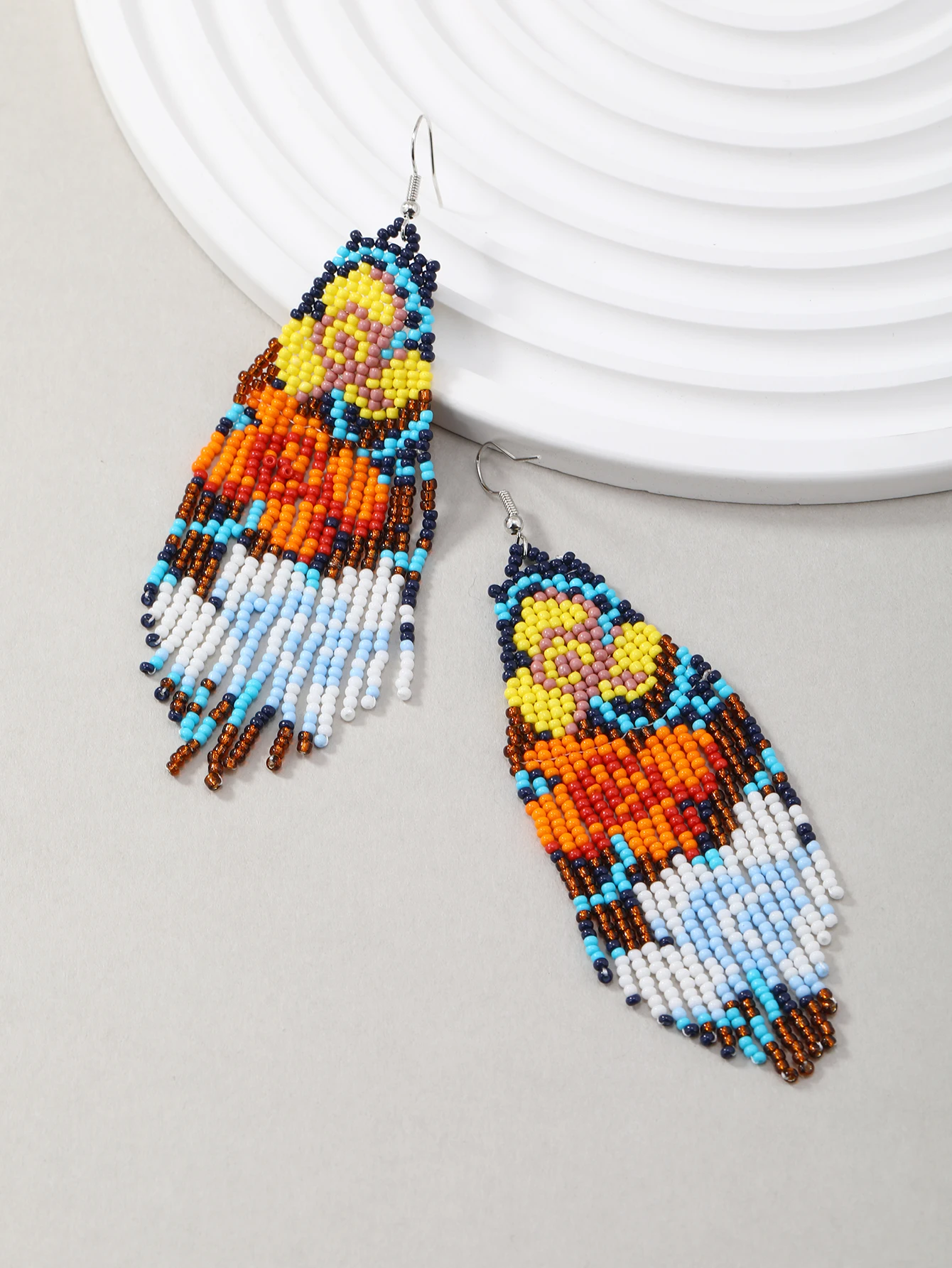 Bohemian-Earrings-for-Women-Long-Bead-Earring-Handmade-Weaving ...