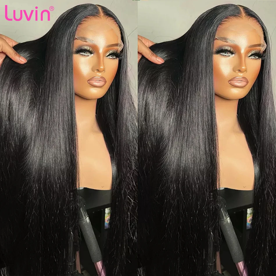 Luvin 30 32 40 Inch Bone Straight 13x6 Lace Front Human Hair Wigs For ...