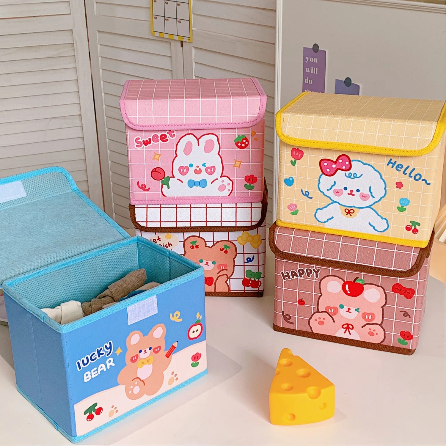 Cute-Cartoon-Stationery-Organizer-Kawaii-Animal-Bunny-Bear-Desk-Storage ...